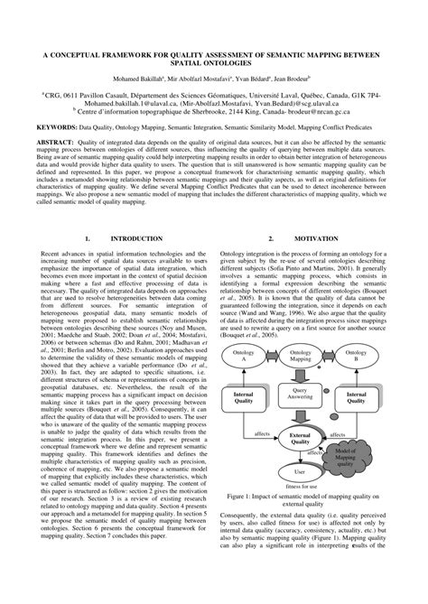 Pdf A Conceptual Framework For Quality Assessment Of Semantic Mapping Between Ontologies
