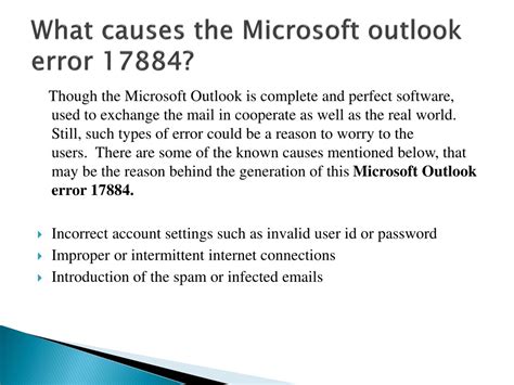 Ppt What Is Outlook Error Code 17884 Powerpoint Presentation Free