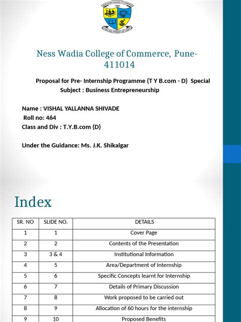 Vishal Pre Internship Ppt Pdf