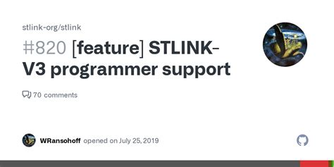 Feature Stlink V3 Programmer Support · Issue 820 · Stlink Orgstlink · Github