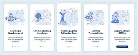 Premium Vector Learning Basic Concepts Light Blue Onboarding Mobile App Screen