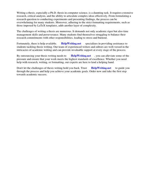 Phd Thesis Latex Template Computer Science Pdf Thesis Doctor Of