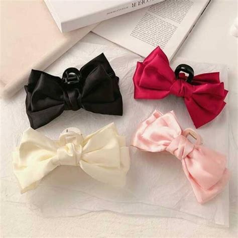 새틴왕 리본 집게 핀 올림 머리 4컬러 택1 헤어 왕 업타운걸스