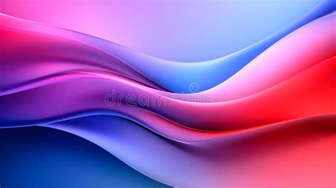 Undulating Abstract Wave Forms In Gradient Shades Of Blue Purple And Red Create A Fluid
