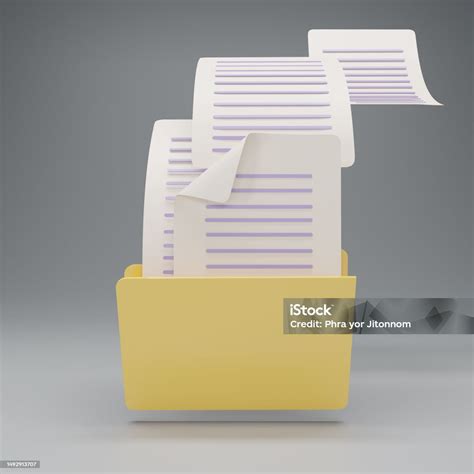 3d Render Uploading Documents From Folder Open File Folder With Flying