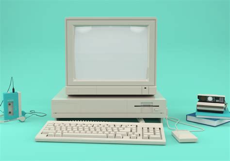 오래된 Pc 빈티지 벽화 Tenstickers