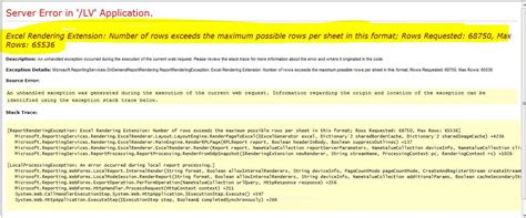 Solved Excel Rendering Extension Number Of Rows Exceeds The Maximum
