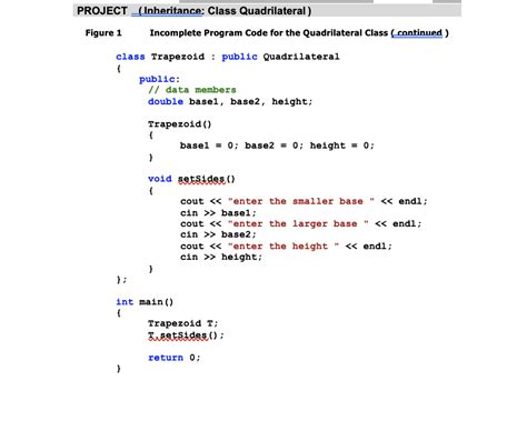 Solved Project Inheritance Class Quadrilateral Objective