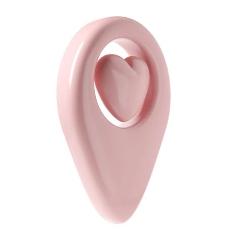 Premium Psd Map Pointer 3d Pin Icon Valentine Pink Geotag Location Point With Heart Favorites