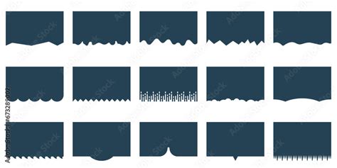 Divider Shape For Website Set Curve Lines Drops Wave Shape Separator Effects Collection For
