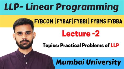 Fybcom Maths Llp Part 2 Linear Programming Youtube