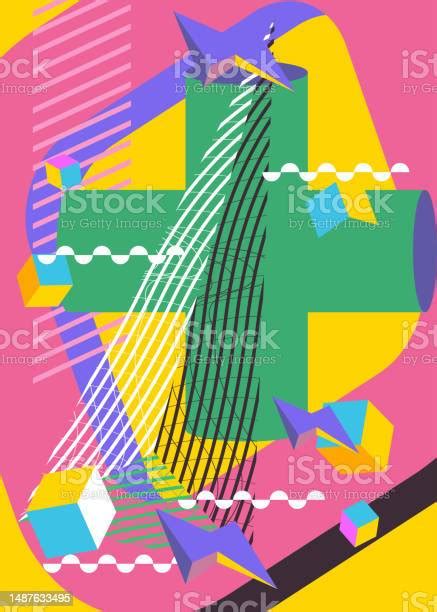 임의의 기하학적 모양이 있는 간단한 배경입니다 포스터 책 표지 뉴스레터 생생한 색상의 소셜 미디어 배경을 위한 추상 평면