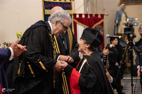 Giovanni Bonello Maria Grech Ganado Honoured By The University Of Malta