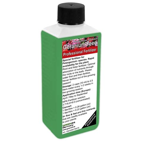 Pelargonium Geraniums Food Liquid Fertilizer Hightech