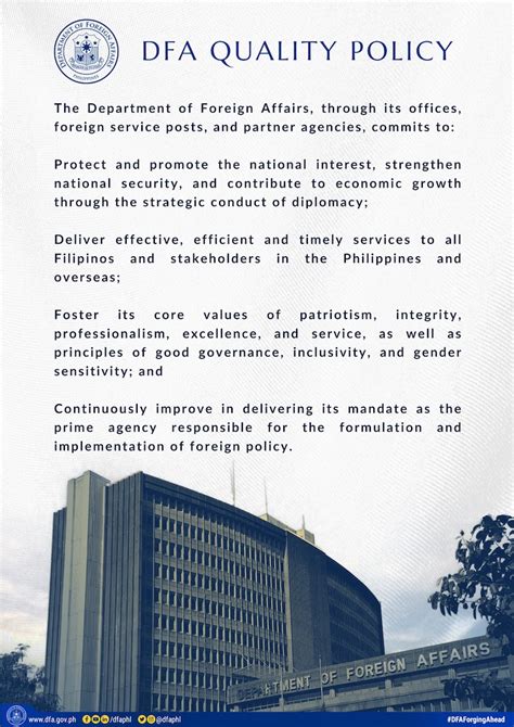 Dfa Quality Policy Philippine Embassy Of Canberra Australia