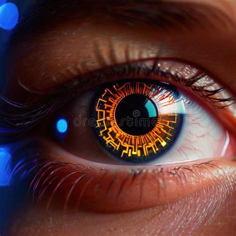 Closeup Of Eye With Retinal Scan For Optical Cybersecurity Login