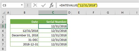 Excel Datevalue Function