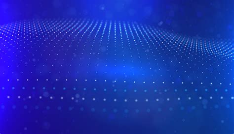 추상 파란색 파티클 배경입니다 점 풍경이 있는 흐름 파 디지털 데이터 구조 미래의 메시 또는 사운드 그리드 패턴 점 시각화 기술 벡터 그림 0명에 대한 스톡 벡터 아트 및
