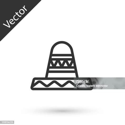 회색 라인 전통적인 멕시코 솜브레로 모자 아이콘 흰색 배경에 격리 벡터 0명에 대한 스톡 벡터 아트 및 기타 이미지 0명 개인 장식품 고풍스런 Istock