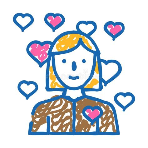 Girl In Love Icon Doodle Illustration Stock Vector Illustration Of