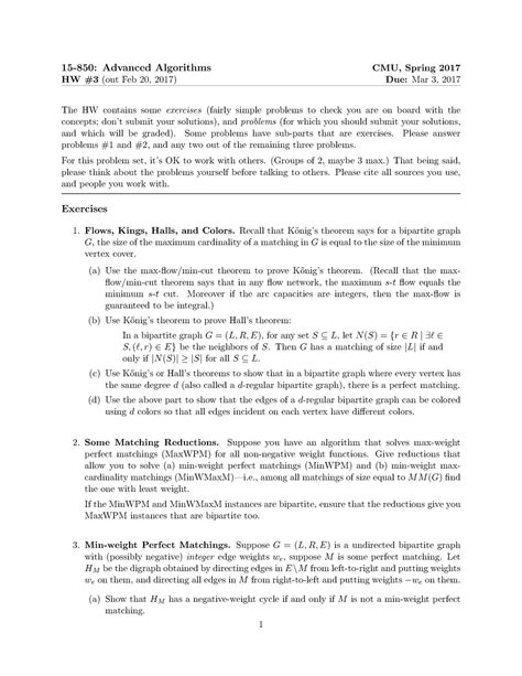 Hw3 Advanced Algorithms By Anupam Gupta 15 850 Advanced Algorithms Cmu Spring 2017 Hw 3