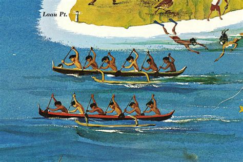 Vintage Hawaiian Island Map Of Molokai And Lanai By Ray Etsy