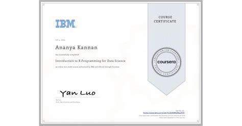 ananya kannan on linkedin completion certificate for introduction to r