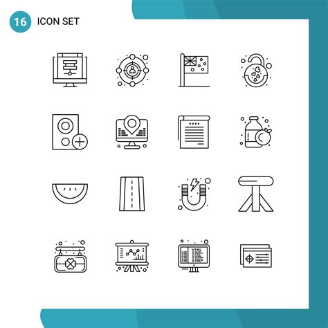 16 User Interface Outline Pack Of Modern Signs And Symbols Of Devices Heart Australia Love Heart