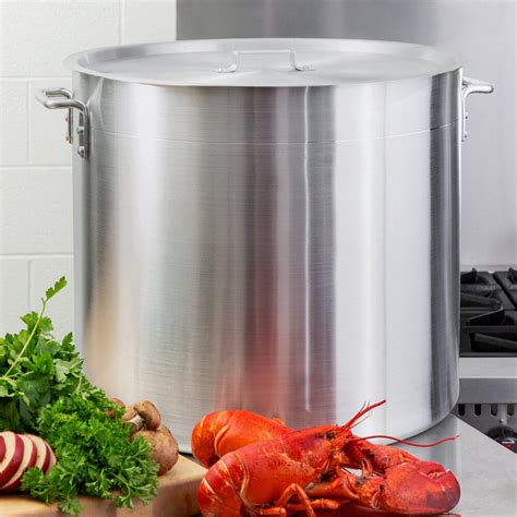 Choice 100 Qt Standard Weight Aluminum Stock Pot With Cover