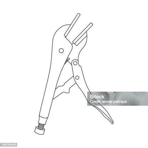 손으로 그린 아이 그림 만화 벡터 일러스트 레이 션 판금 펜치 아이콘 흰색 배경에 고립 나사돌리개에 대한 스톡 벡터 아트 및 기타 이미지 나사돌리개 줄무늬 강철