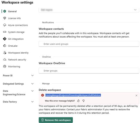 Solved Cannot Delete A Workspace Error Existingmangeden