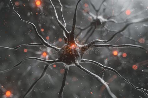 Generative Ai Image Of Human Brain Cell With Connected Neural Nerve