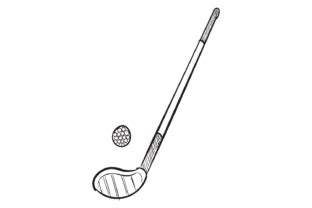 Golf Club Sketch Sport Ball Hand Drawn Graphic By Microvectorone