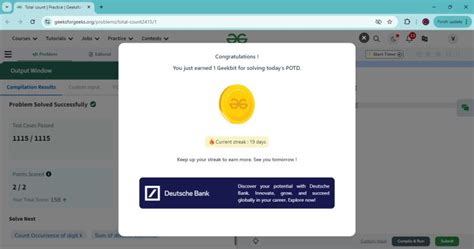 Vishnu Vardhan Reddy Gajjala On Linkedin Geekstreak2024 Deutschebank Geeksforgeeks