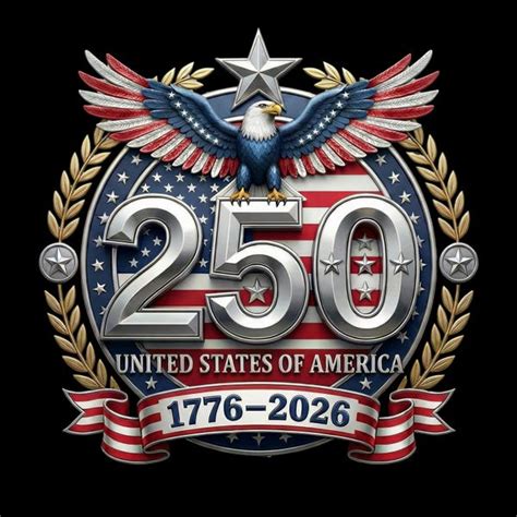 America 250th Anniversary Art 250 Years 1776 2026 Png Usa Flags
