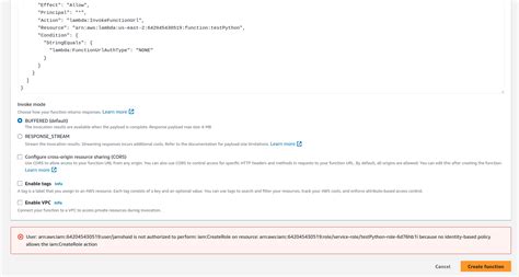 Aws Lambda User Is Not Authorized To Perform Iamcreaterole On