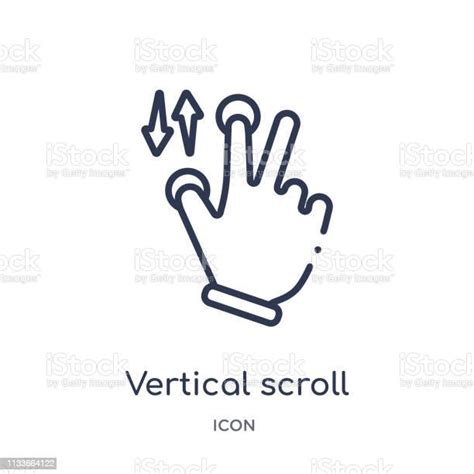 Linear Vertical Scroll Gesture Icon From Hands And Guestures Outline Collection Thin Line