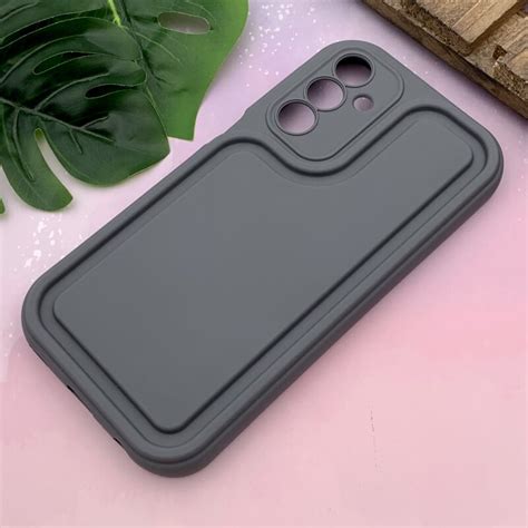 قاب گوشی Galaxy A15 سامسونگ سیلیکونی Solid Case منحنی اسپرت محافظ لنز دار طوسی کد 97194 قاب سنتر