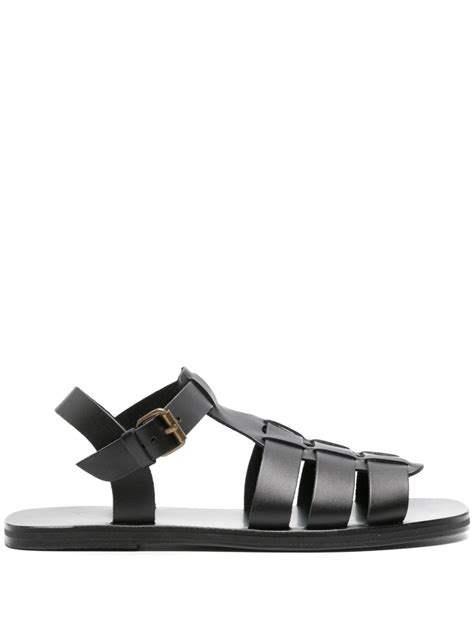 Ancient Greek Sandals Ektoras Flat Leather Sandals Black Farfetch