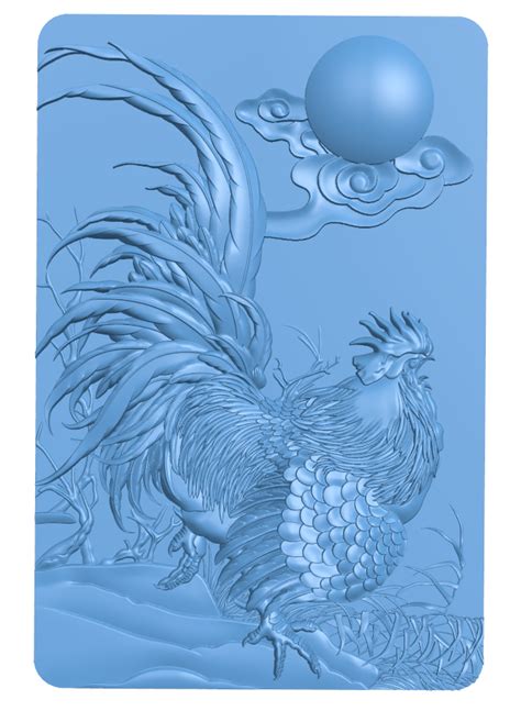 Cnc Wood Carving Art File Stl Rooster 3d Printing Engraving Free