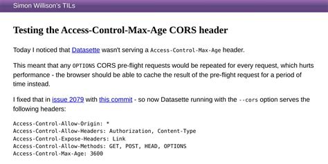 Testing The Access Control Max Age CORS Header Simon Willisons TILs