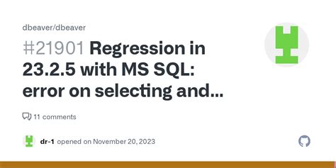 Regression In 2325 With Ms Sql Error On Selecting And Modifying A