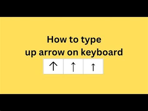 How To Type Up Arrow On Keyboard YouTube