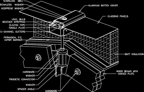 Details Triodetic System In Roof And Wall Built In 2d Dwg Detail For