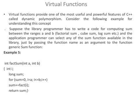 Ppt Chapter 7 Virtual Functions And Dynamic Polymorphism Powerpoint