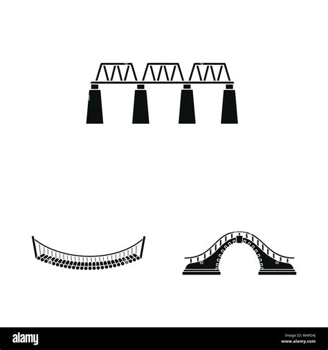 Vector Design Of Construct And Side Symbol Set Of Construct And Bridge Stock Symbol For Web