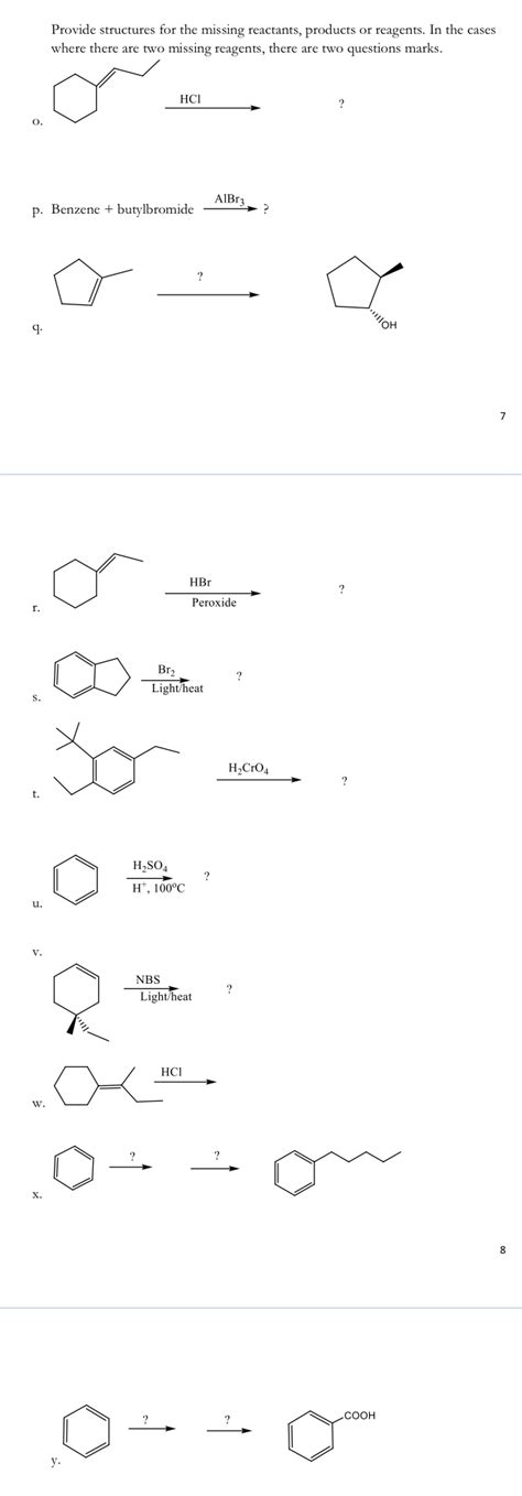 solved provide structures for the missing reactants