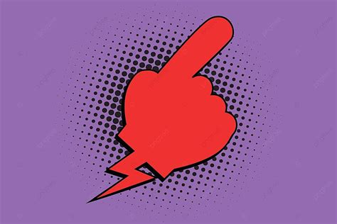 Red Hand Pointer Comic Bubble Talk Blank Bubble Vector Talk Blank