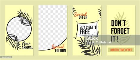 자연 테마와 소셜 네트워크 이야기를위한 편집 가능한 트렌디 한 템플릿 소셜 미디어에서 할인 프로모션을위한 배경 디자인 0명에 대한 스톡 벡터 아트 및 기타 이미지 Istock