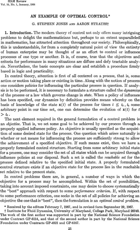 An Example Of Optimal Control Siam Review